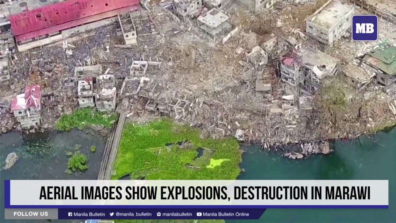 Aerial images show explosions, destruction in Marawi - YouTube