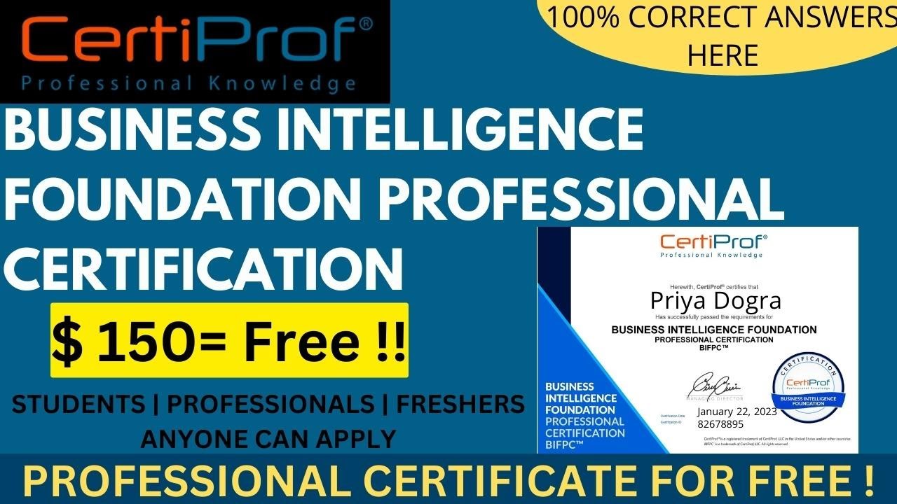 Business Intelligence Foundation Professional Certification | Free ...