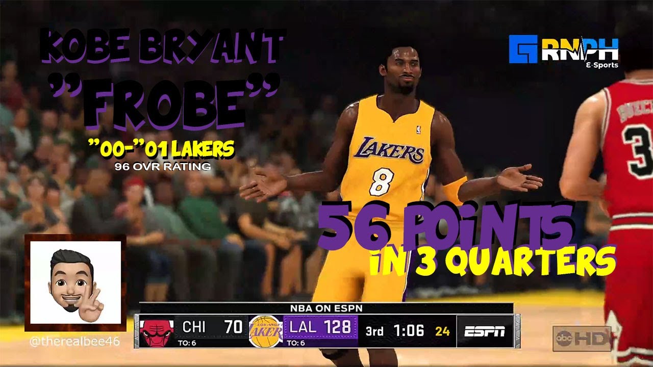 "FROBE" Kobe Bryant 56 PTS in 3 Quarters | NBA 2K20 Gameplay - YouTube