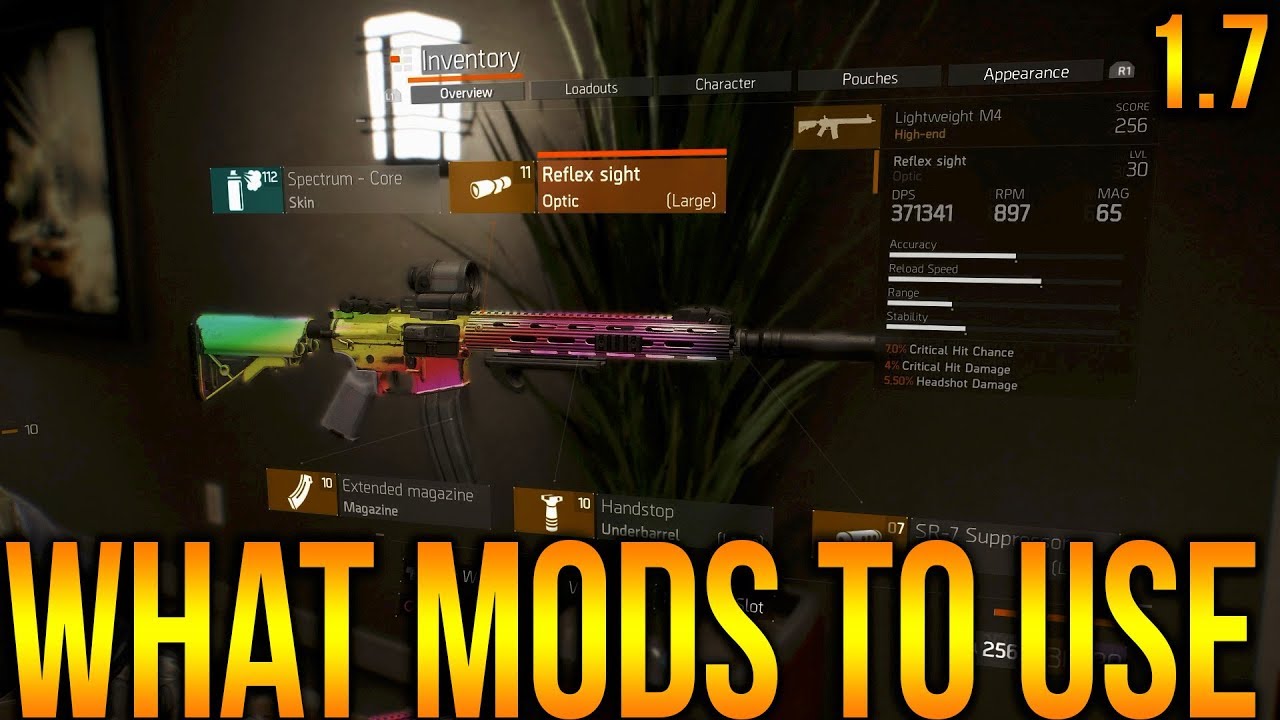 THE DIVISION 1.7 - BEST WAY TO MOD YOUR ASSAULT RIFLE AND SMG ON A ...