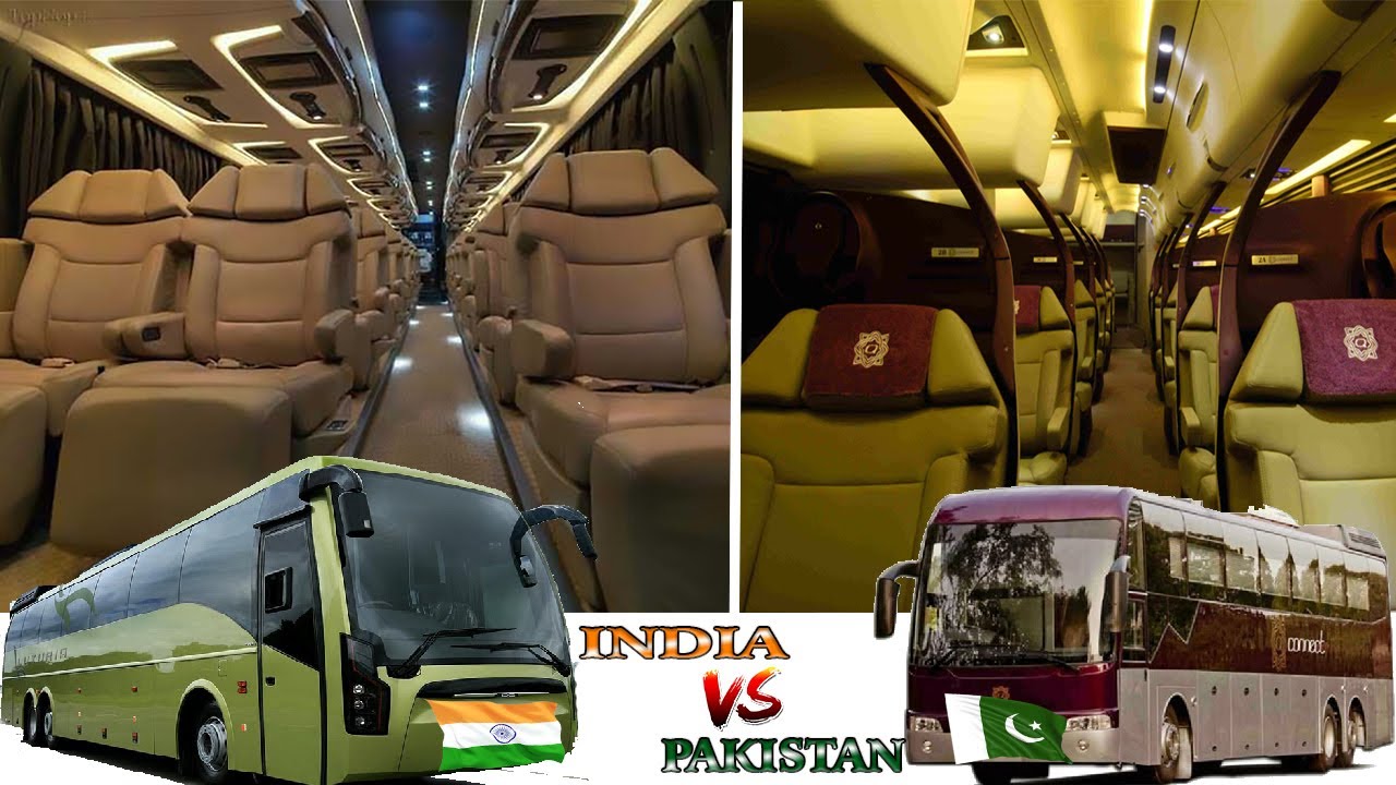 India vs Pakistan Most Luxury Bus || Luxury bus in India and Pakistan ...