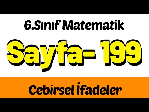 6.Sınıf Matematik Kitabı Sayfa 199 cebirsel ifadeler Ödev Alıştırmalar