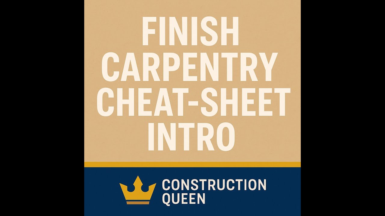 Finish Carpentry 101: Your Complete Cheat-Sheet Intro (Construction ...