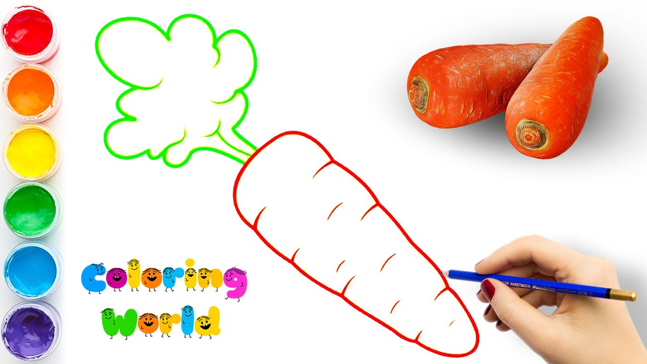 How to Draw a Carrot | Carrot Drawing | Art and Learn | Coloring World ...