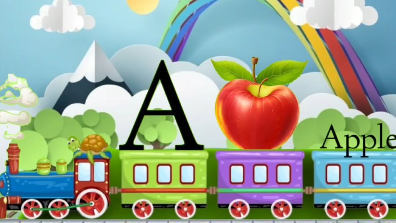 Alphabet train | alphabet learning for kids | abcd song | A for apple ...