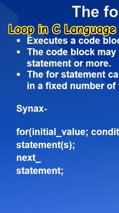 Loop In C Language Ctutorials Cprogramming Ccoding Programming Coding Youtube
