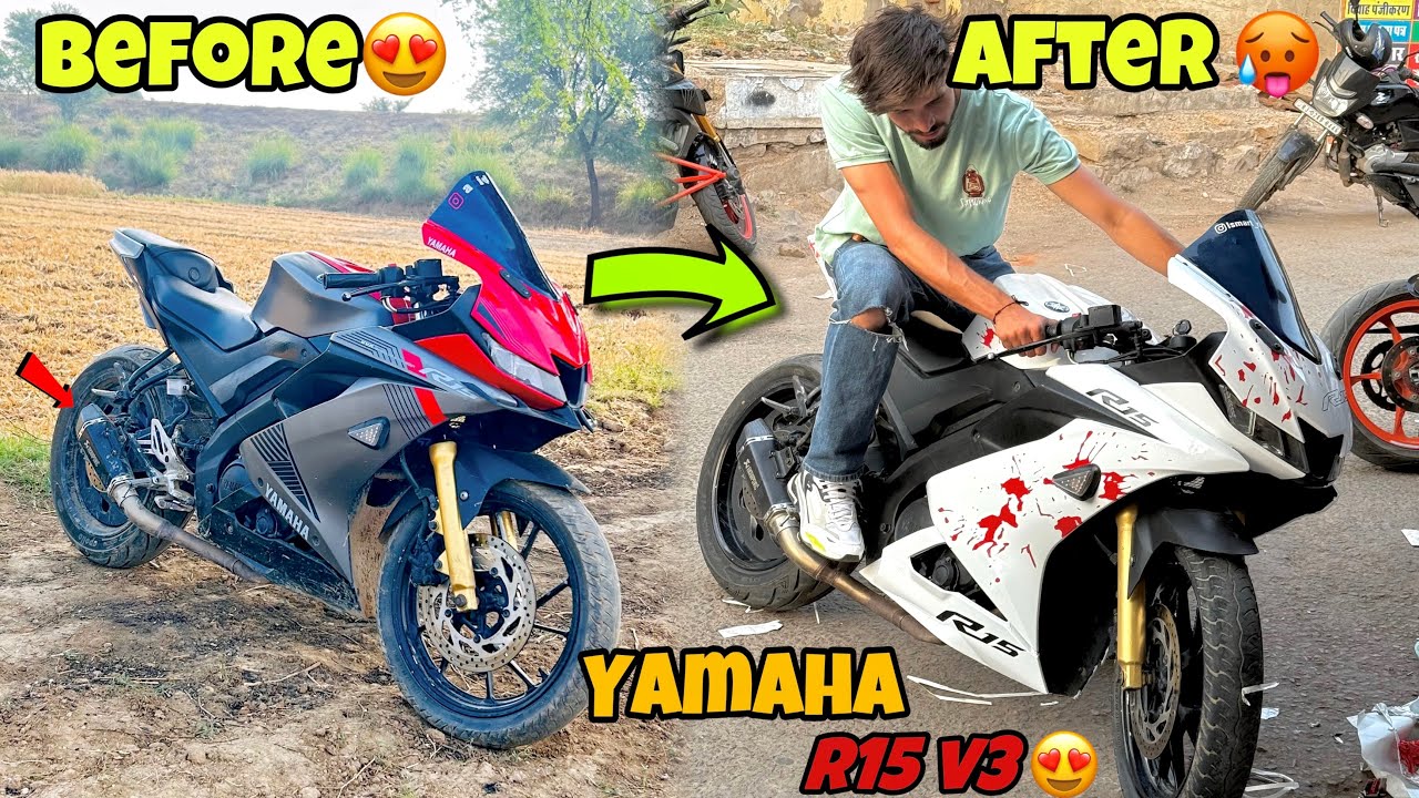 Fully modified😍YAMAHA r15 v3 🥵// fully body wrapping on r15 v3 😱 - YouTube