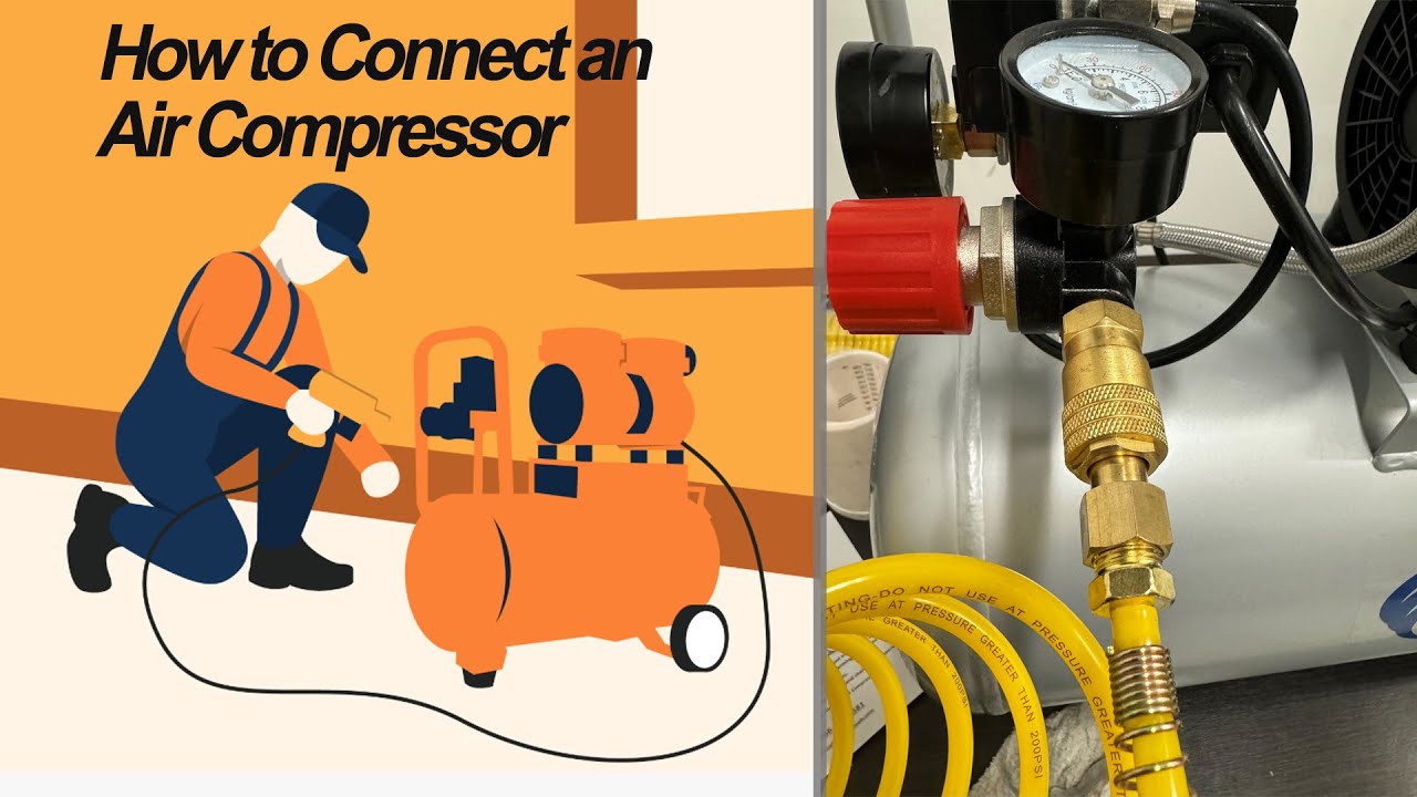 How to Connect Air Hose to Air Compressor - YouTube