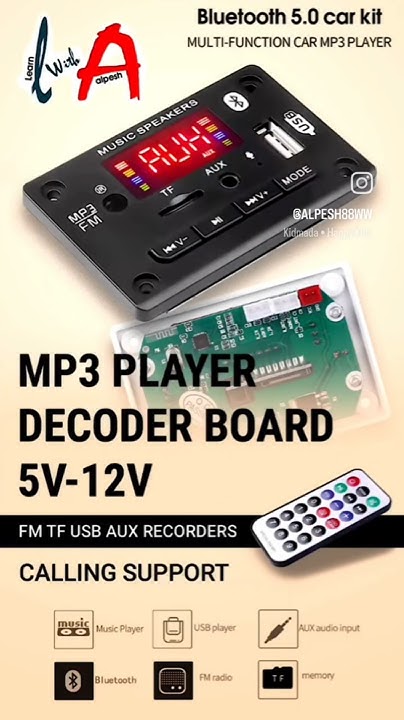 MP3 Player Decoder Board 5V 12V Bluetooth 5.0 Car FM Radio Module JQ ...