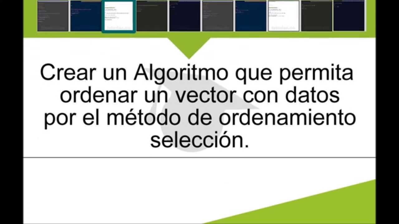 ciclo for -- java (ordenamiento selección) - YouTube