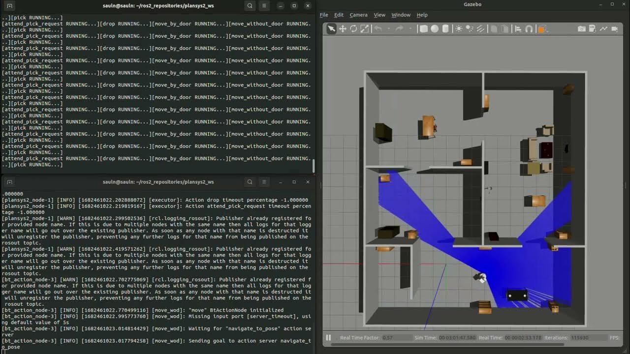 PDDL Example #3 using PlanSys2: human requests - YouTube