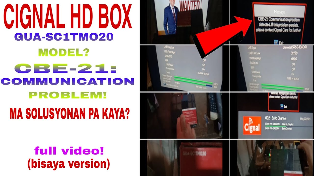 CIGNAL HD GUA SC1TMO20 CBE 21COMMUNICATION PROBLEM NO TV CHANNEL YouTube