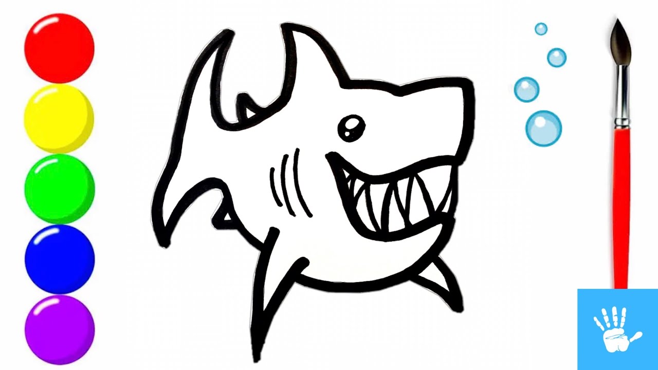 How To Draw a Shark | Bolalar uchun akula rasm chizish | рисуем акулу ...