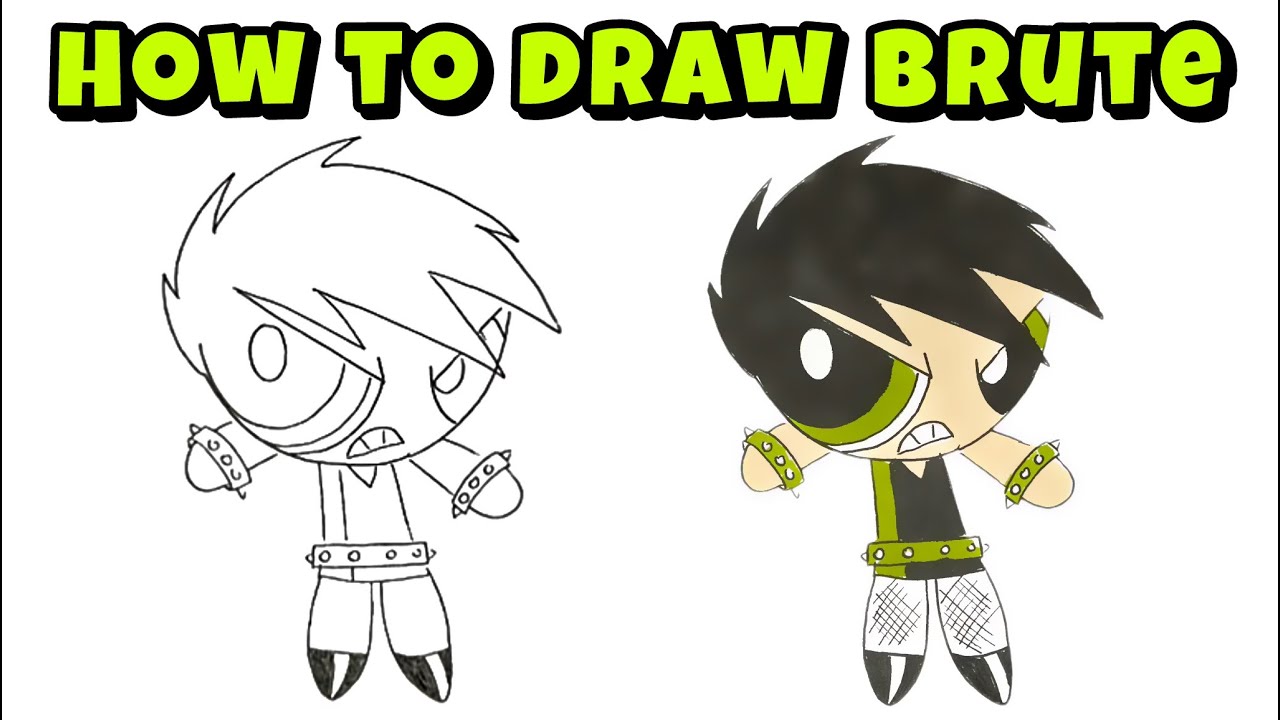 How to Draw Brute – Create Member of the Powerpunk Girls Artwork - YouTube