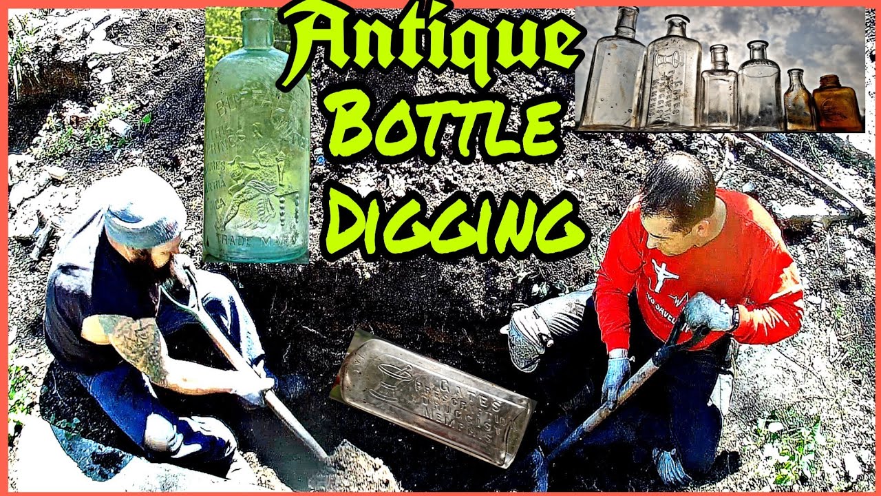 How Was This Missed??? Antique Bottle Digging- Large Aqua Spring Water ...