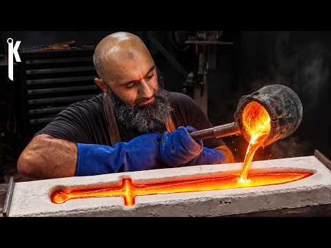 I Tried Casting a Full-Size Sword from Molten Brass!