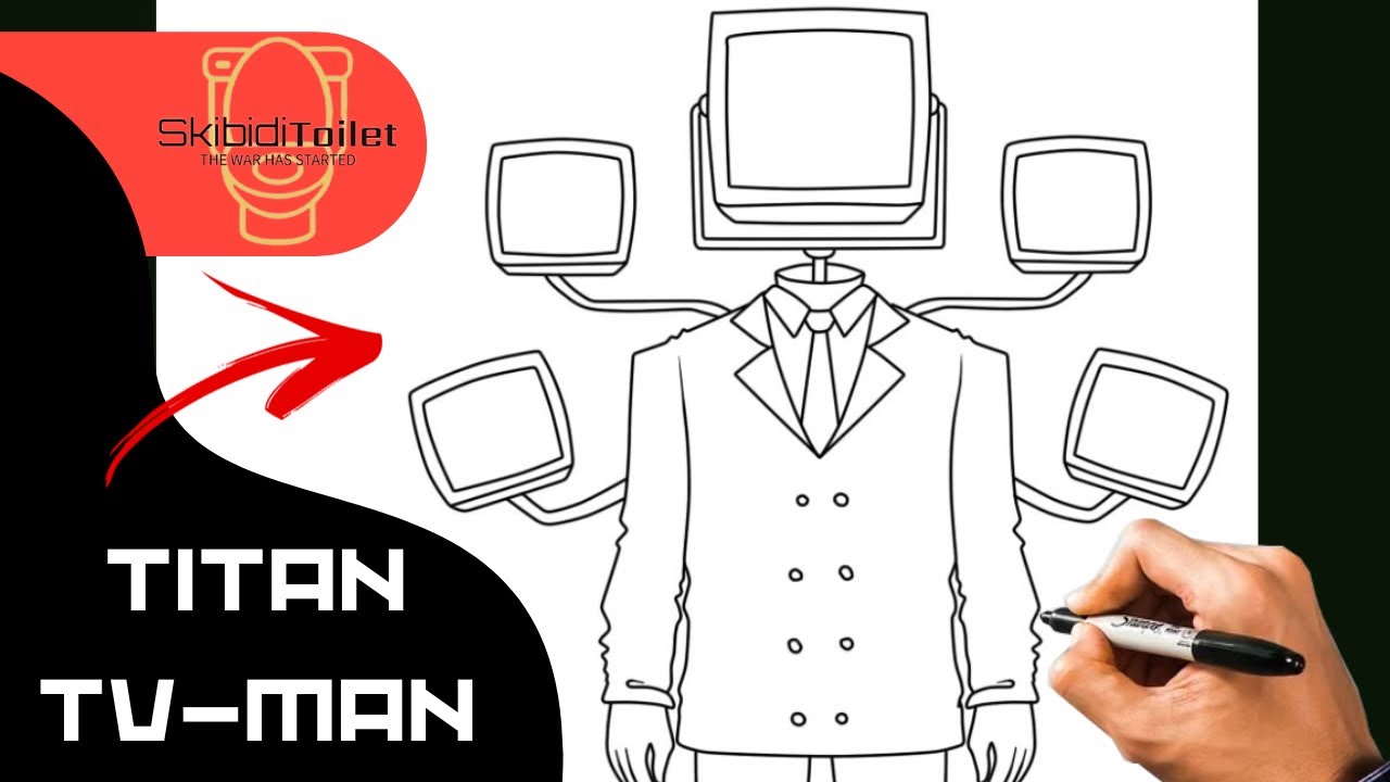 Como Desenhar TV Titan Man de Skibidi Toilet - YouTube