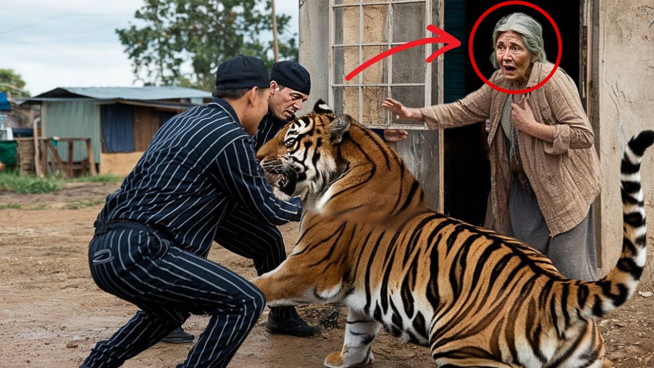 Two thieves break into an old lady's house, but unexpectedly, a tiger ...