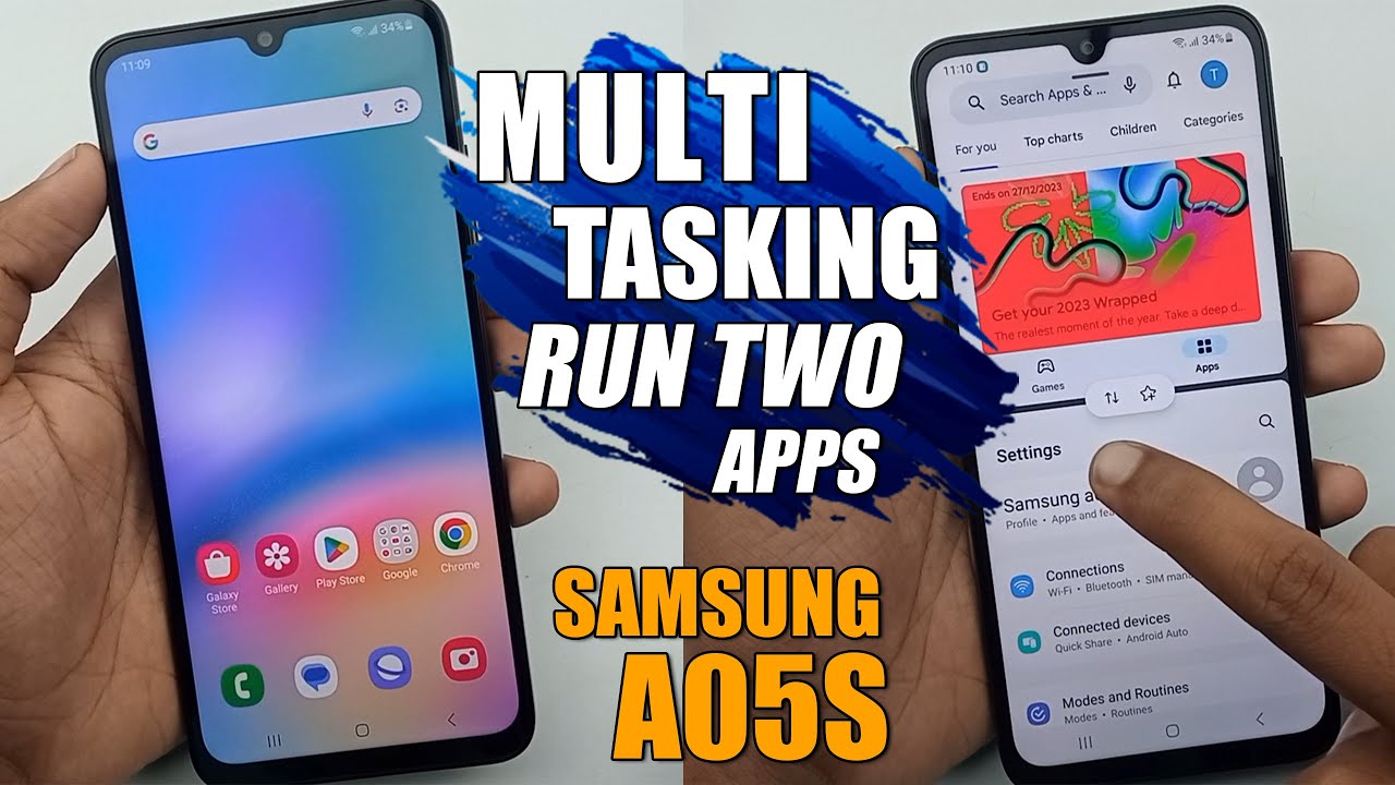 How To Do Multi Tasking Run Two Apps In Same Time Samsung Galaxy A05s ...