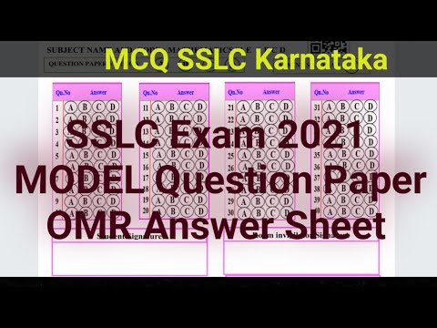 Model Question Paper and OMR Sheet SSLC Exam Karnataka 2021 - YouTube