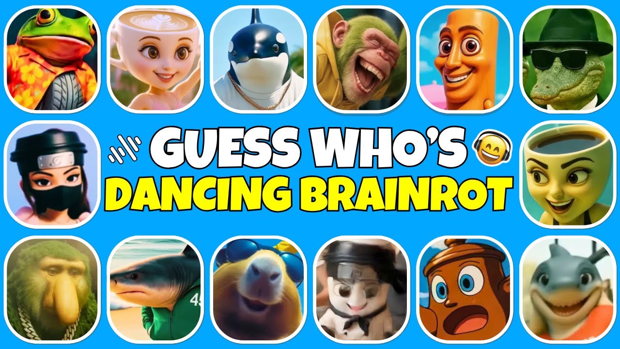 Guess the Meme and Who's Dancing Brainrot Edition Challenge 🎤🕺🦈 - YouTube