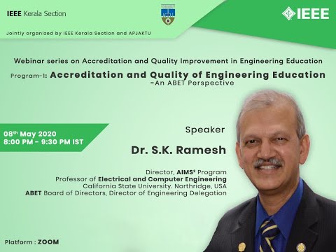 Webinar Series on Accreditation and Quality of Engineering Education from an ABET perspective-Part 1