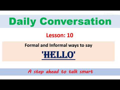 Lesson 10: Formal and Informal ways to say 'HELLO' (Hello बोलने के ...
