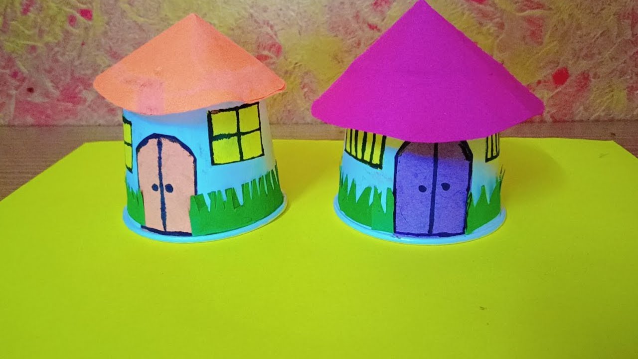 How to make Paper Cup Hut |Simple Paper Cup House | Creative Paper Cup ...
