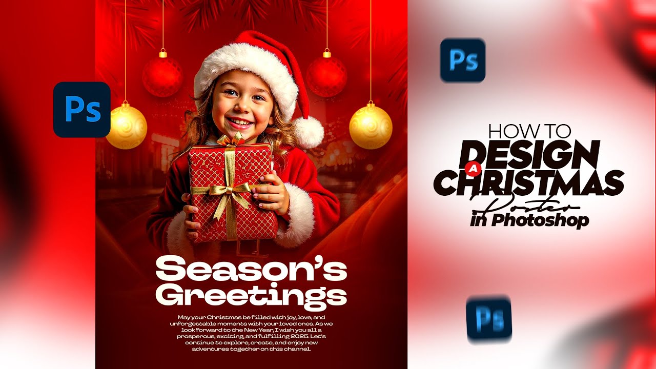 Design a Stunning Christmas Poster in Photoshop | Holiday Graphic ...
