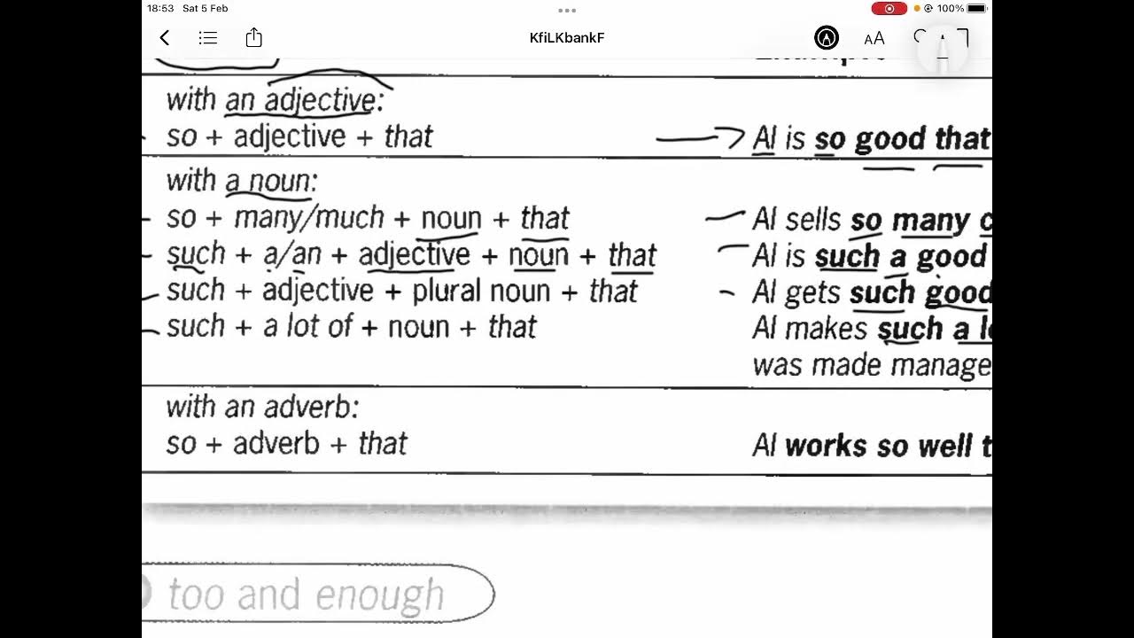 Destination B1 Unit 25 - So and Such, too and Enough - YouTube