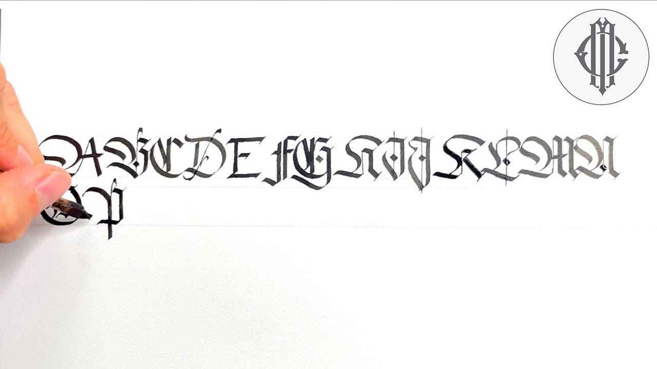 Textualis Quadrata Calligraphy Alphabet A-Z Capitals (Left-Handed ...