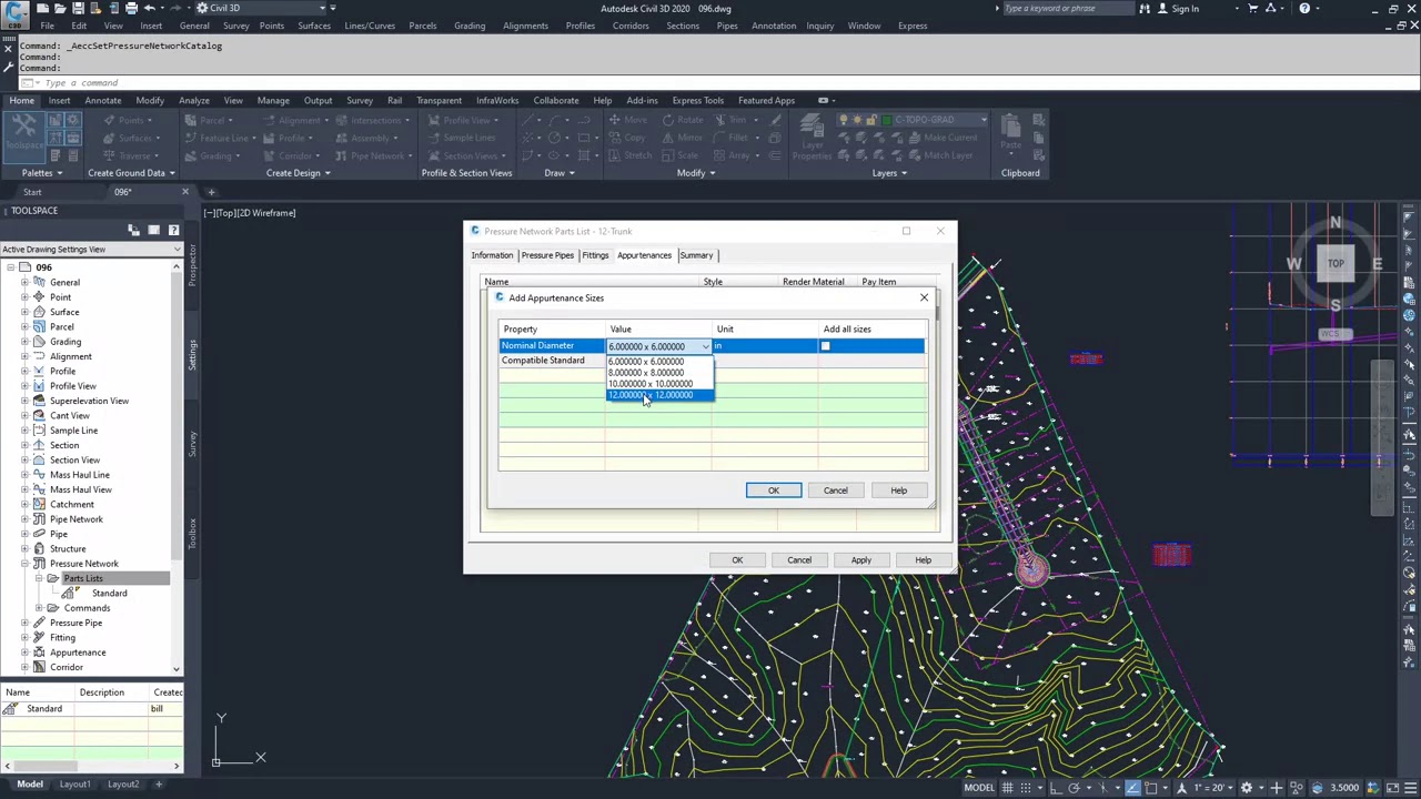Pressure network parts list of Pipe and Pressure Networks in AutoCAD ...