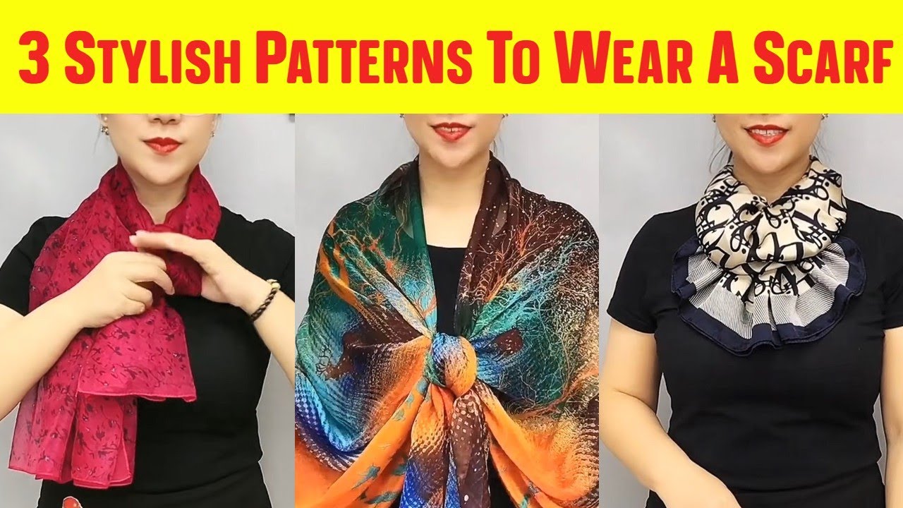 3 Different Cool Silk Scarf Tie Methods | Ways to wear a scarf? P090323 ...