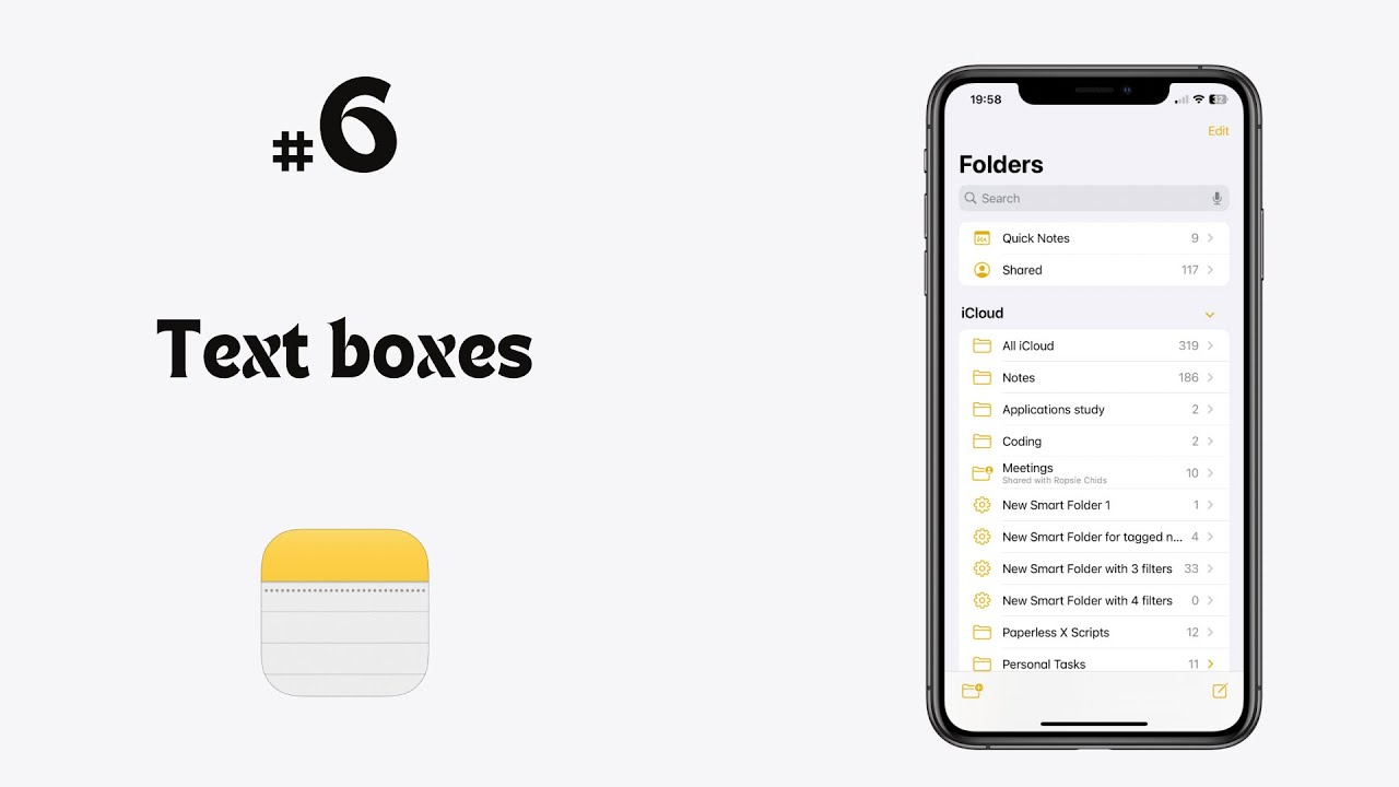 #6 Apple Notes (iPhone): text boxes | Beginner’s course - YouTube