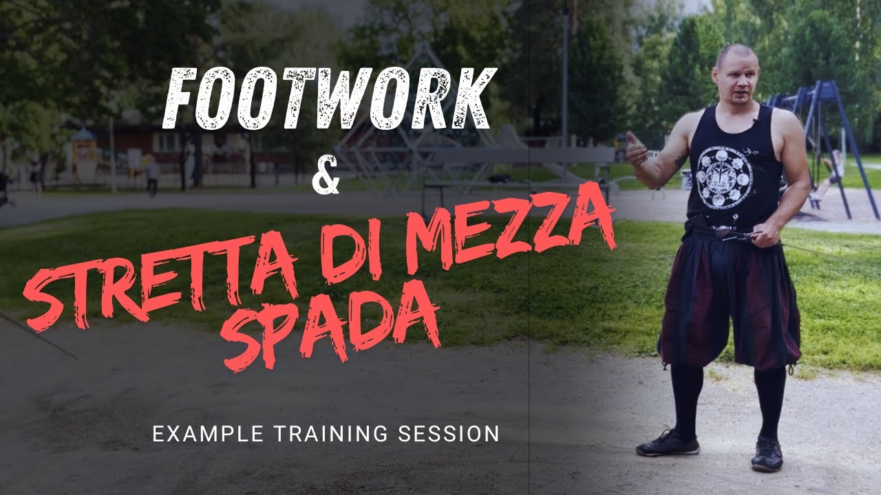 Example training session - footwork & stretta di mezza spada - YouTube