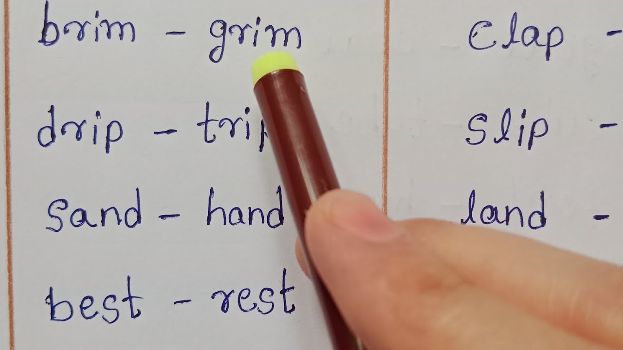 Rhyming Words || for LKG || first letter change ||four letters rhyming ...