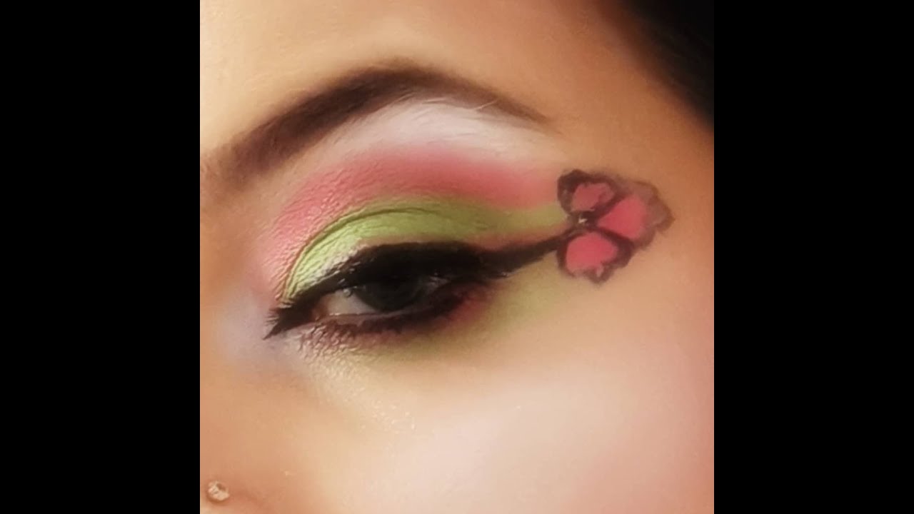 Spring flower make up tutorial /flower make up Art - YouTube