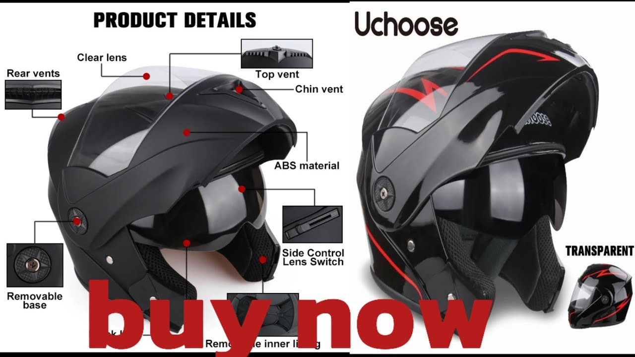 Unisex Motorcycle Helmet DOT Certification Double Lens Cross Section ...