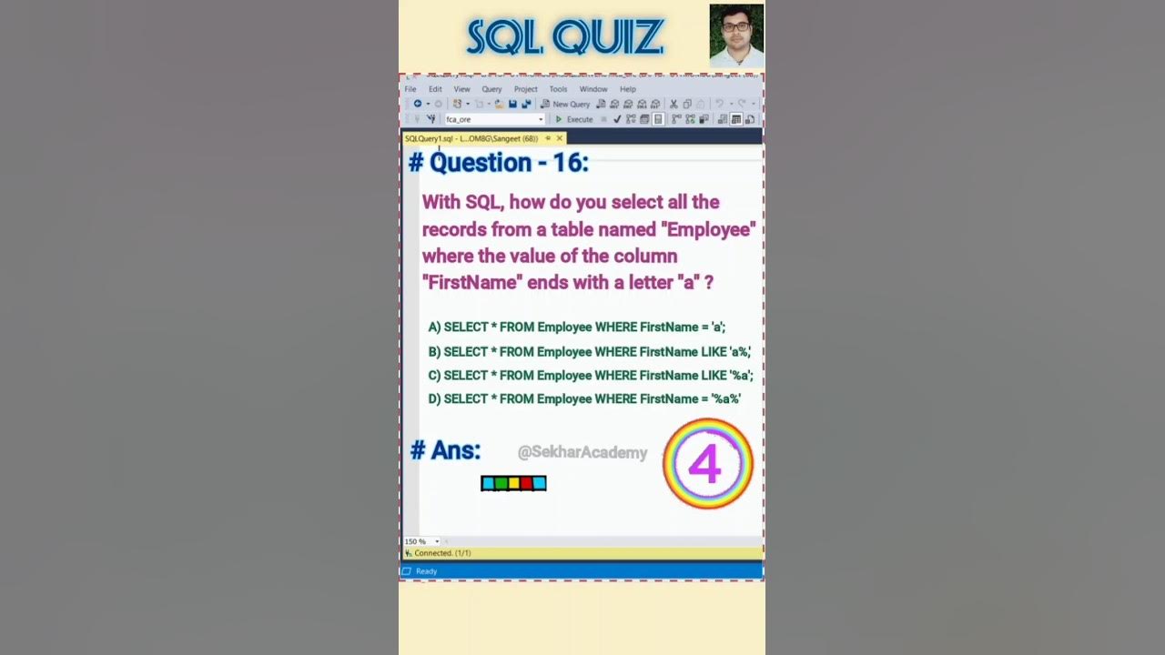 SQL Quiz 16 || #sql #mysql #interviewquery #coding #interviewquestion #shorts #reels ...