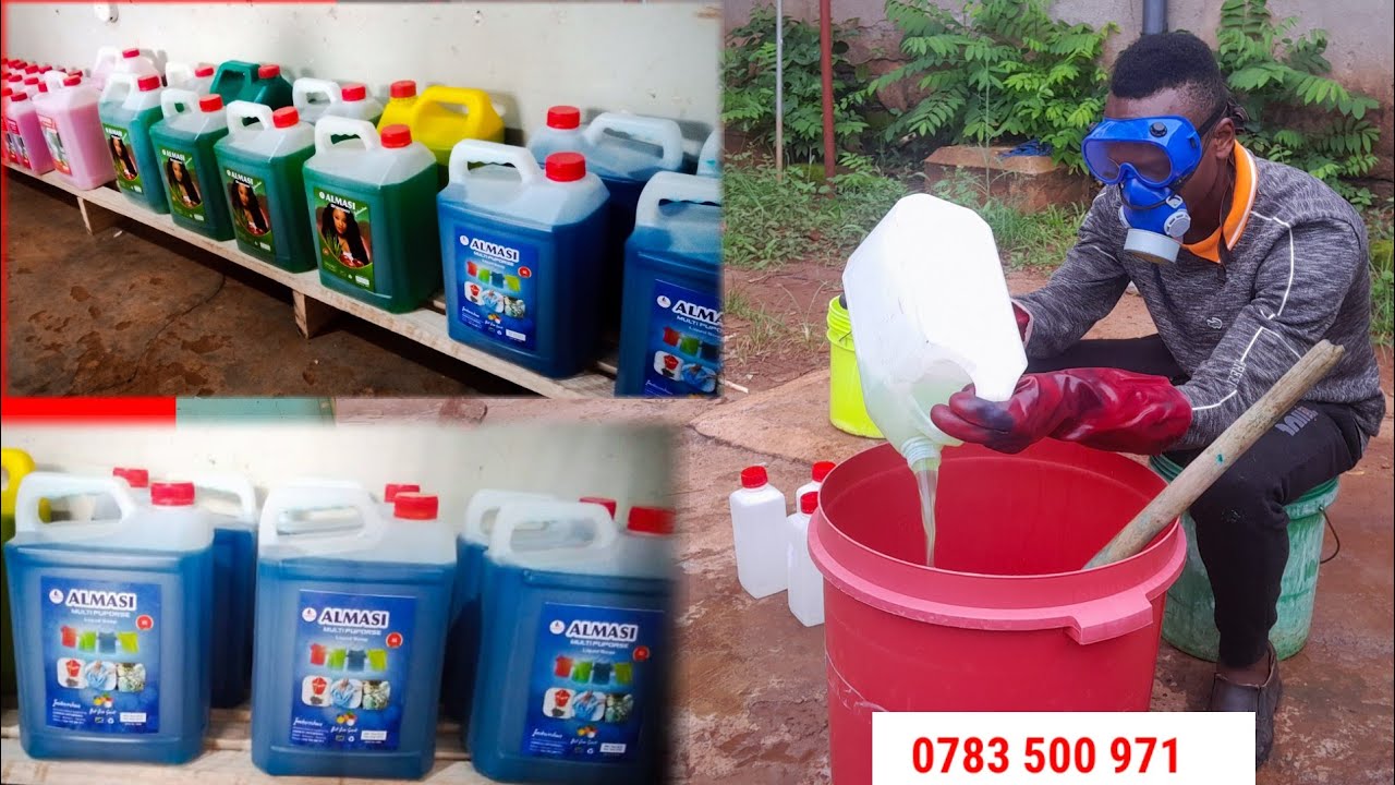 A to z utengenezaji wa sabuni nzito ya maji - YouTube