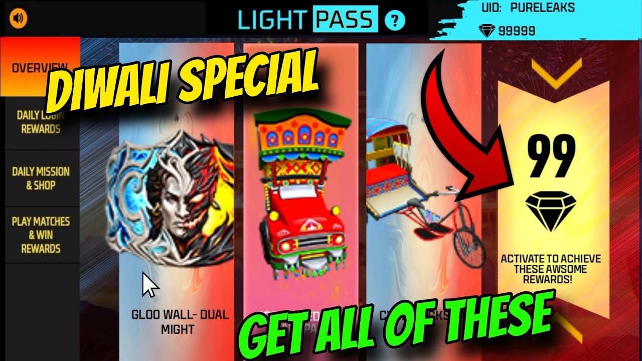 LIGHT PASS NEW EVENT FOR BD SERVER|DIWALI SPECIAL FREE EVENT INTERFACE ...