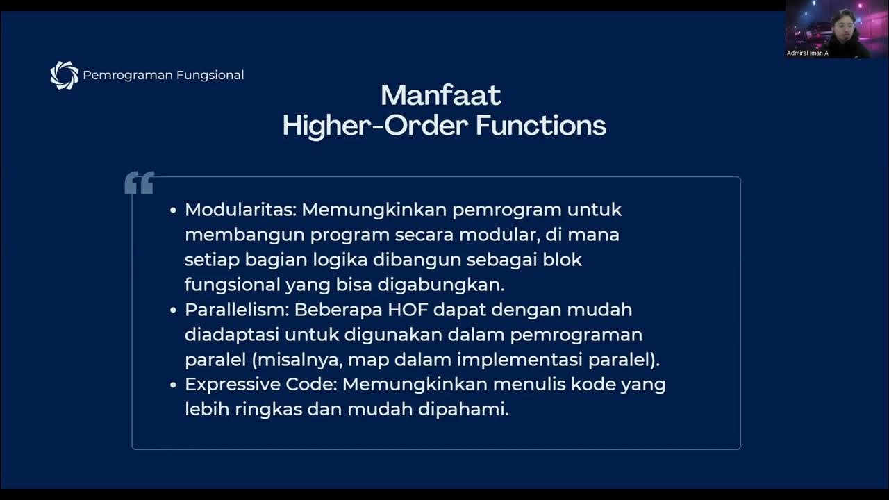 Pemrograman Fungsional Higher-Order Functions (HOF) - YouTube