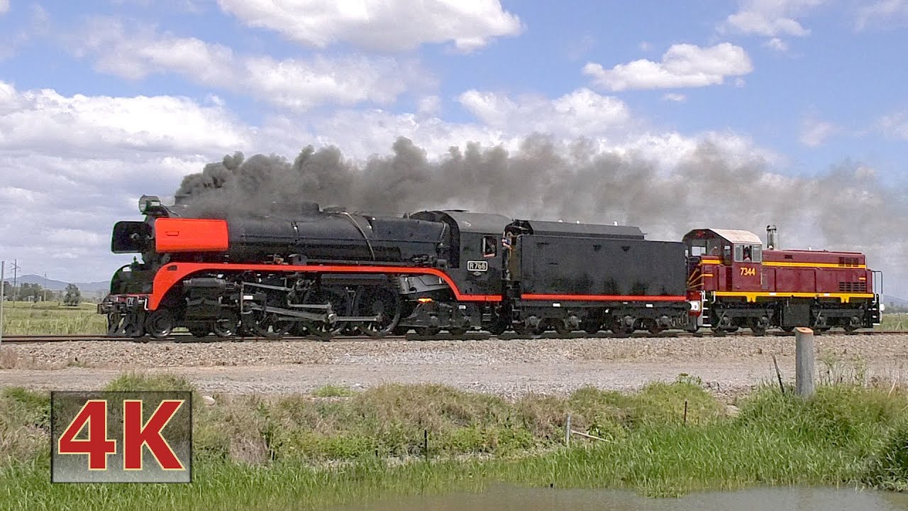 Steam locomotive R766 mainline trial Pt1 - YouTube