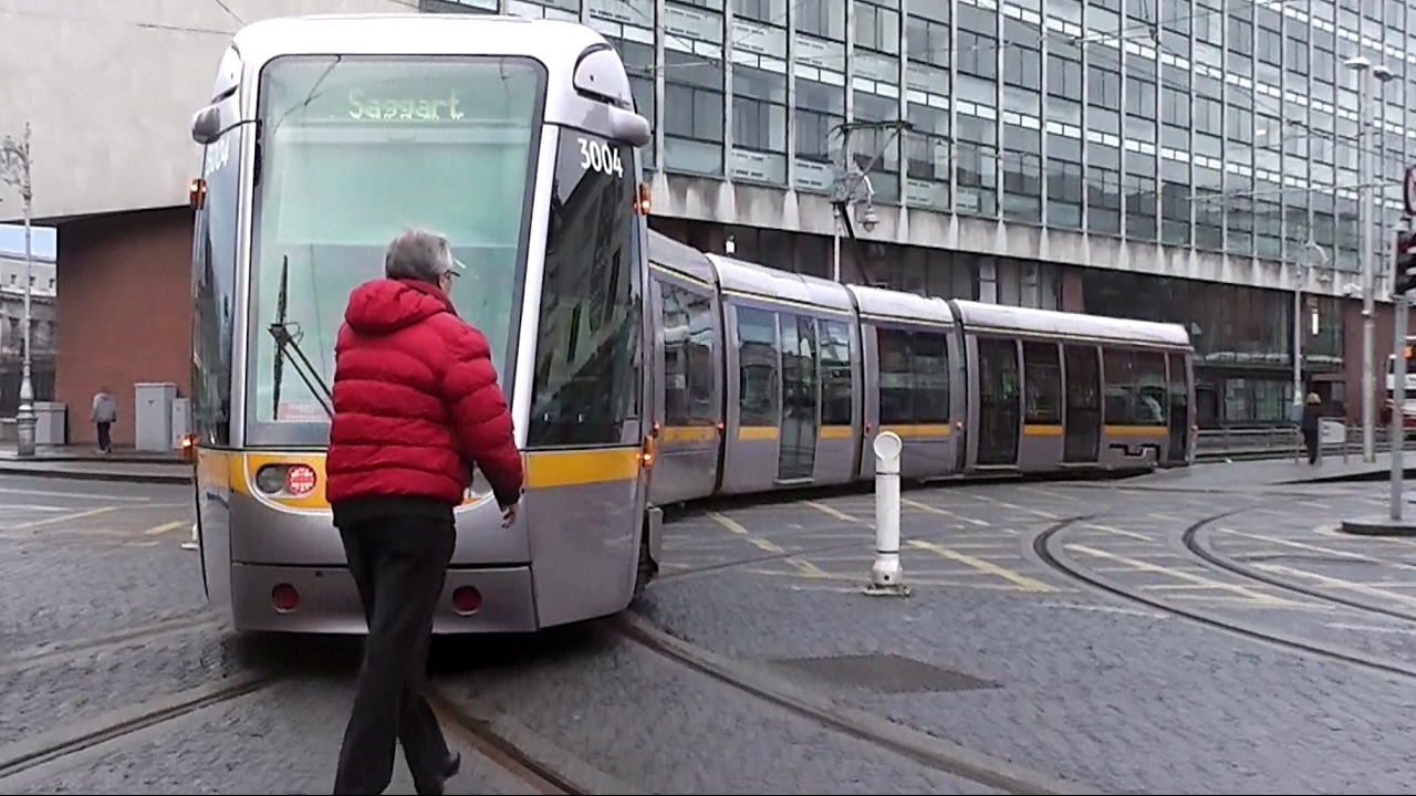 Luas Tram Number 3004 - Connolly to Busaras Station, Dublin - YouTube