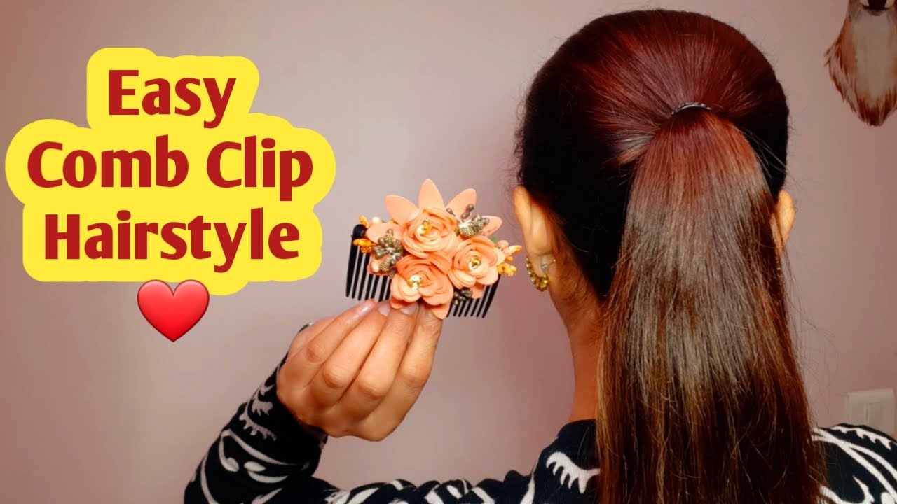 Comb Clip Bun Hairstyles | How to use Comb Clip | Bun Hairstyle for ...