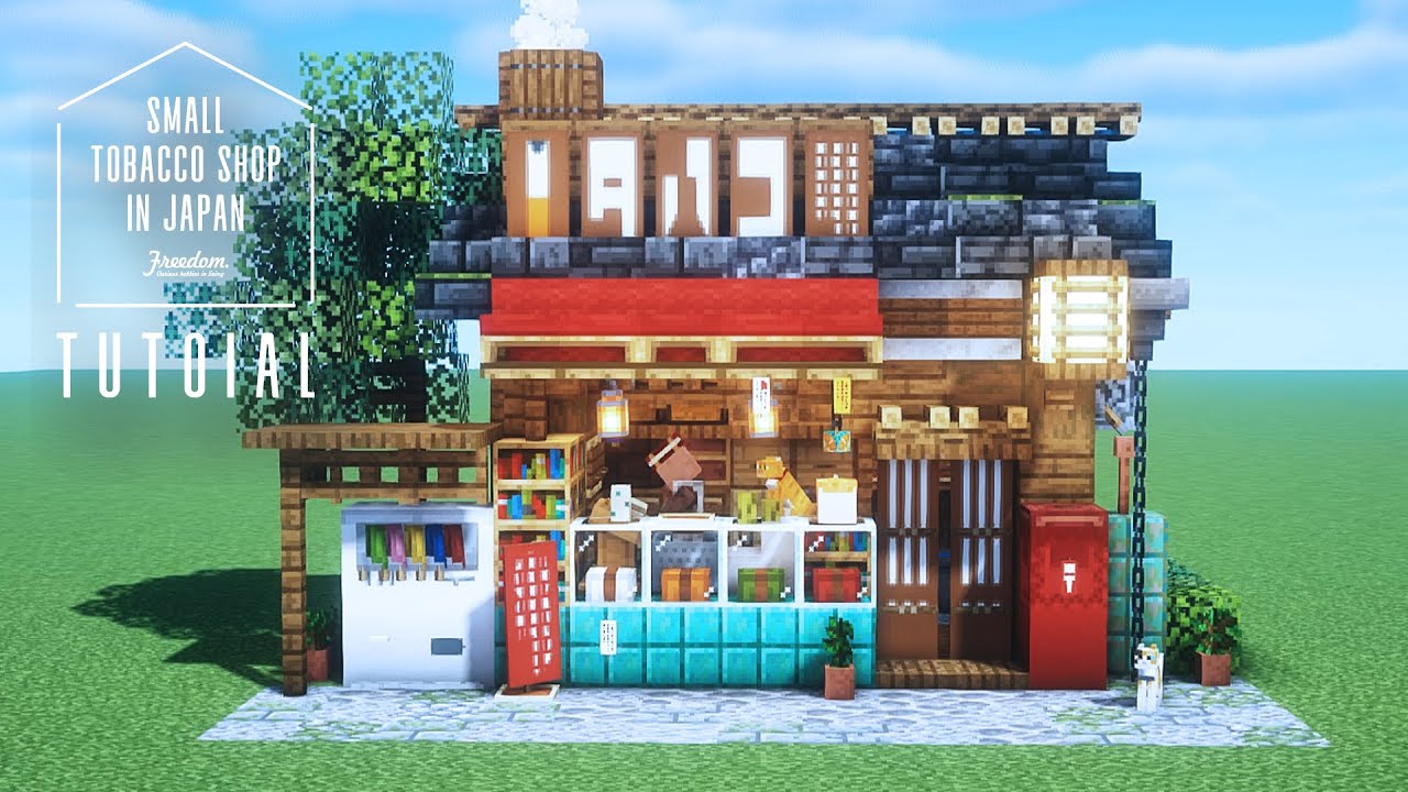[Building a Realistic Japanese House in Minecraft] Small tobacco shop ...