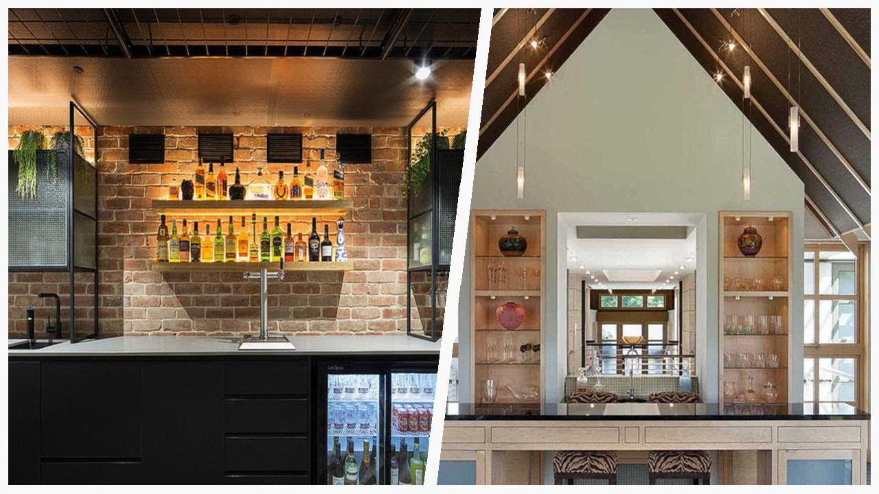 75 Mid-sized Black Home Bar Design Ideas You'll Love 🔴 - YouTube