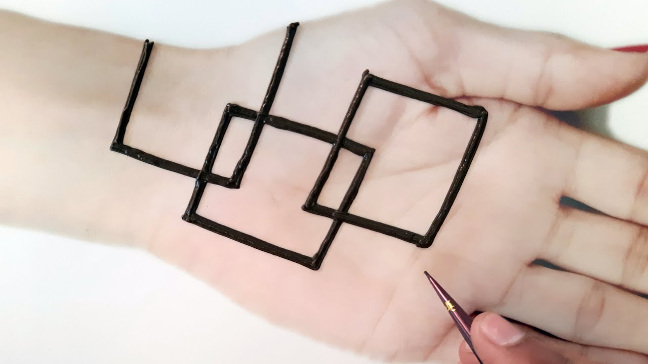 Very Beautiful Square Shape Mehndi Design Front Hand - New Box Pattern ...