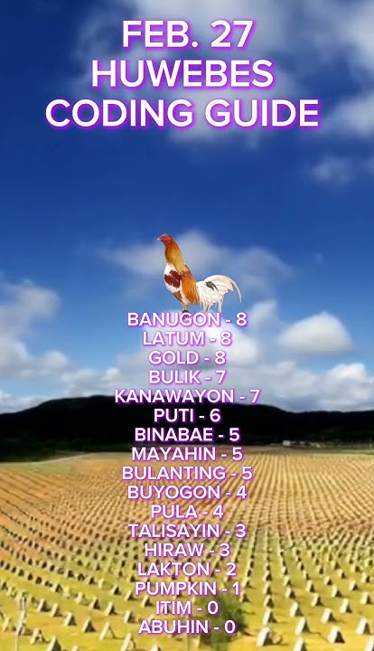 February 27, 2025 color coding guide manok - YouTube