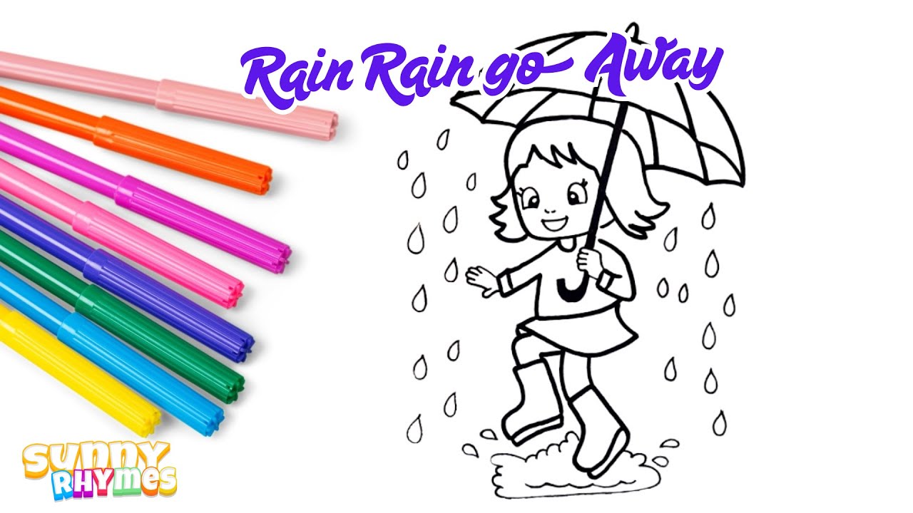 ️☔🌈Rain Rain Go Away |🎨Fun Drawing & Coloring Song for Kids ...